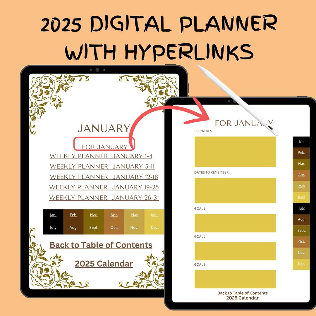 2025 Digital Planner, 2025 Planners Digital, 2025 iPad Planner Digital ...