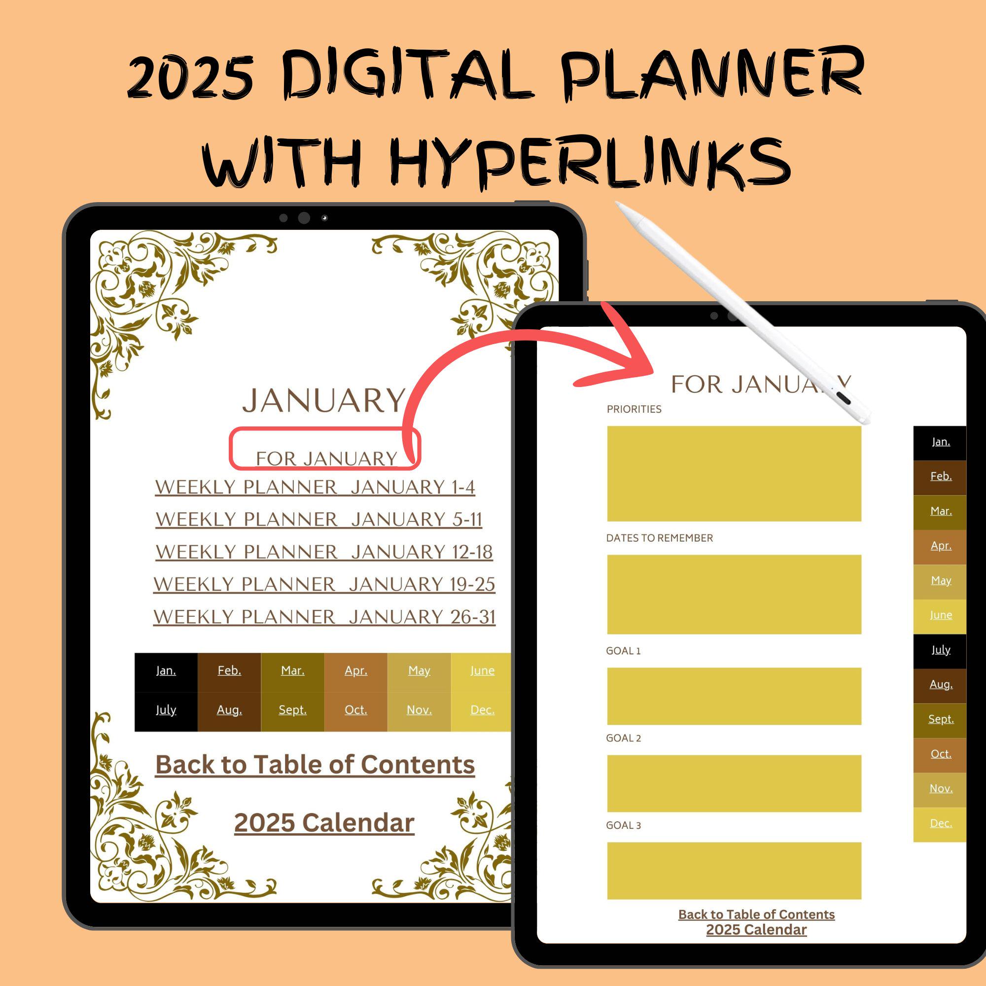 2025 Digital Planner, 2025 Planners Digital, 2025 iPad Planner Digital ...