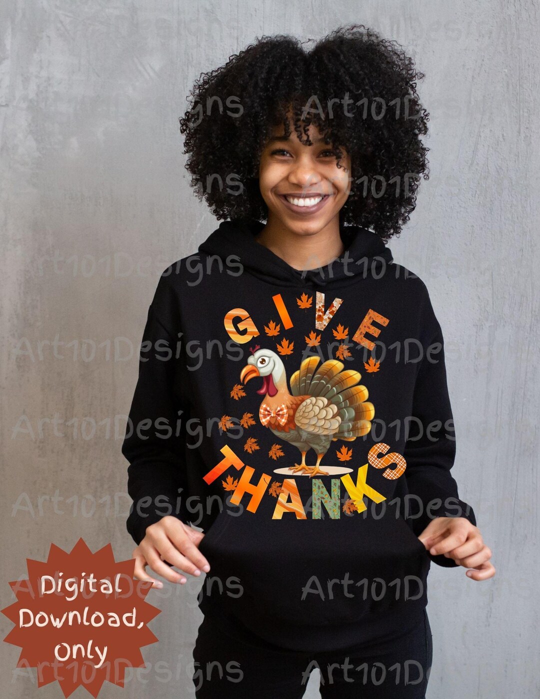 Give Thanks Thanksgiving PNG, Thanksgiving Sublimation Design ...