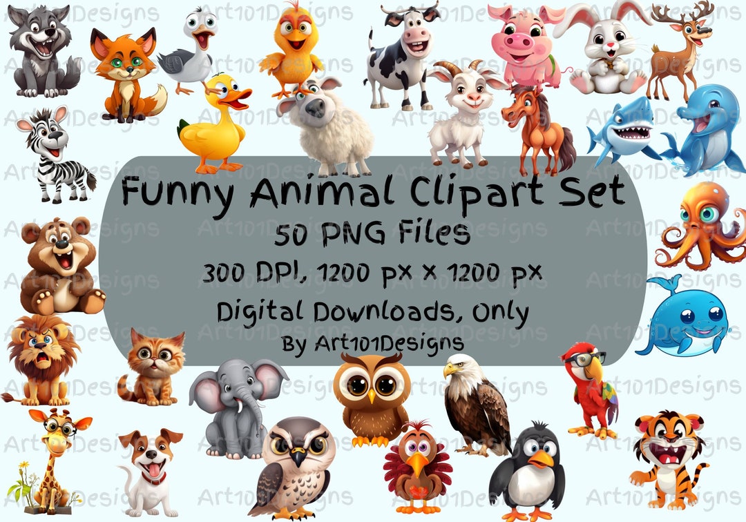 Funny Animal Clipart, Animal Clipart, Animal Clipart PNG, Animal ...