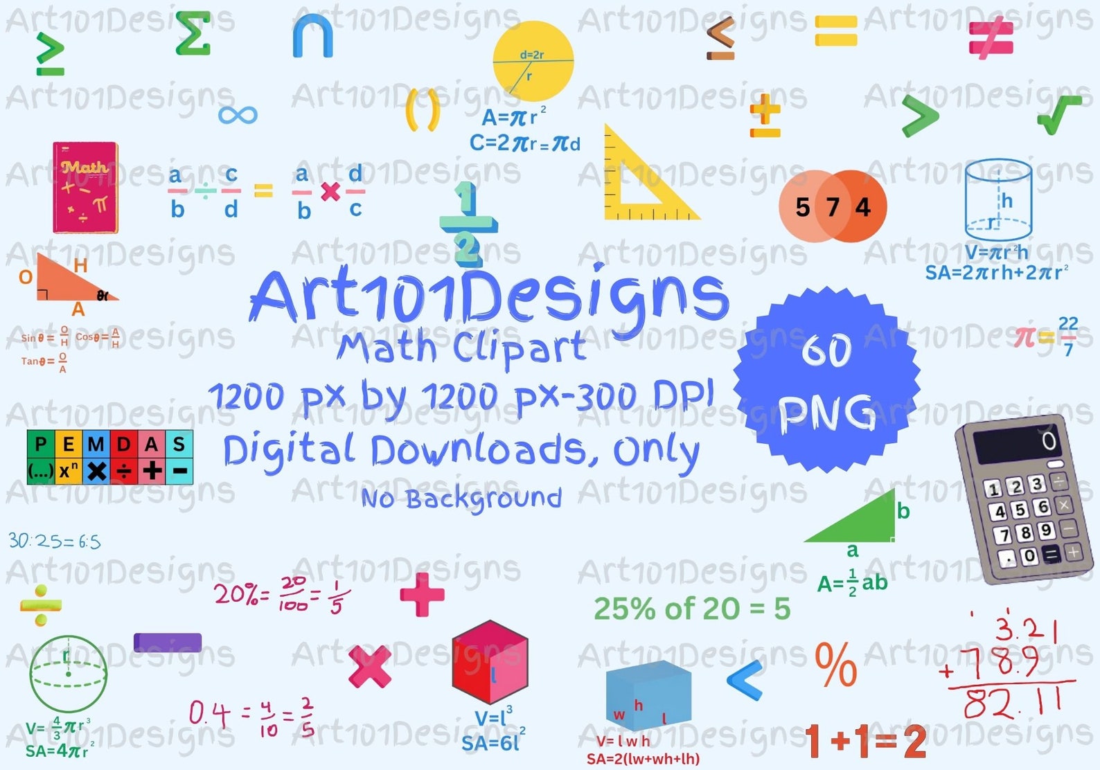 Art101designs Math Clipart, Math Digital, Math Art Print, Math Art ...
