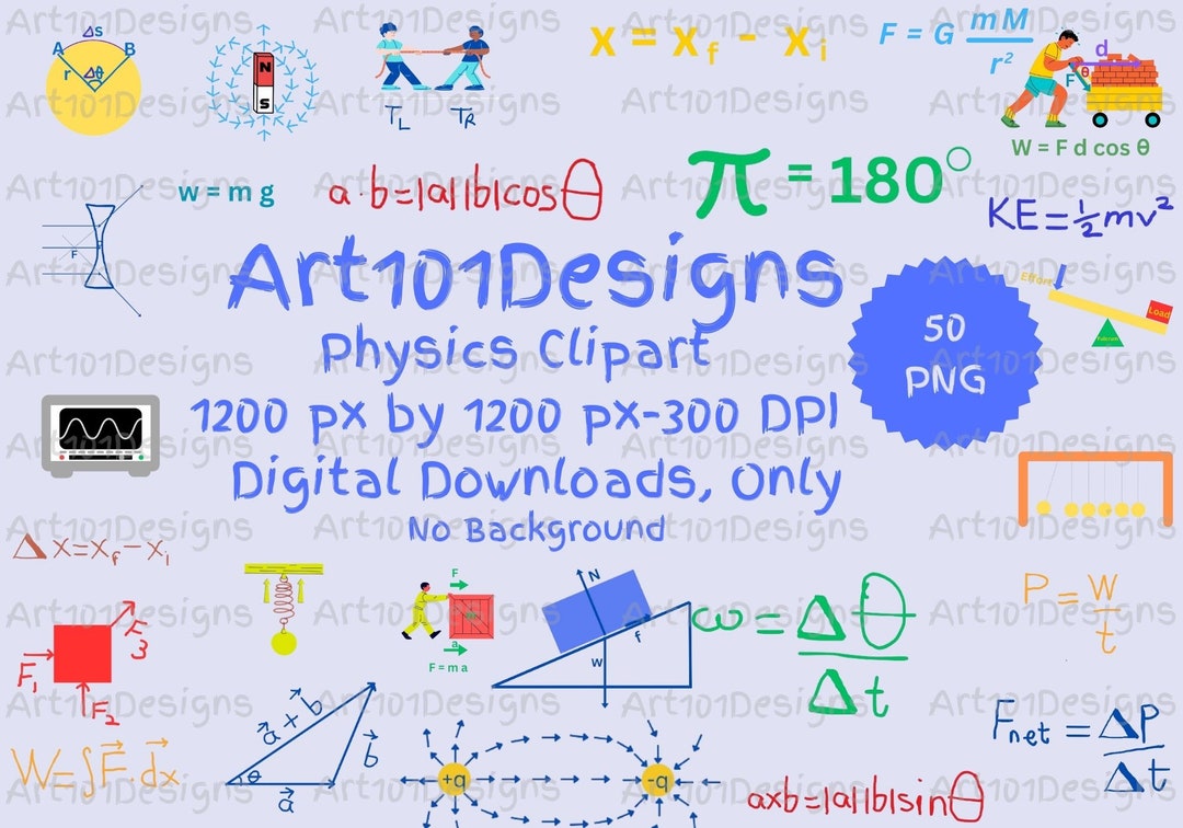 Art101designs Physics Clipart - Physics Printables - Physics Prints ...