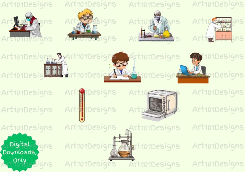 Art101designs - Cartoon Chemistry Clipart - Science Clipart - Chemistry ...