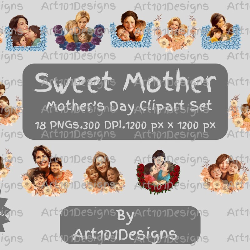 Mothers Day Clipart - Etsy