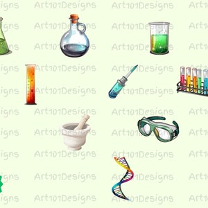Art101designs - Cartoon Chemistry Clipart - Science Clipart - Chemistry ...