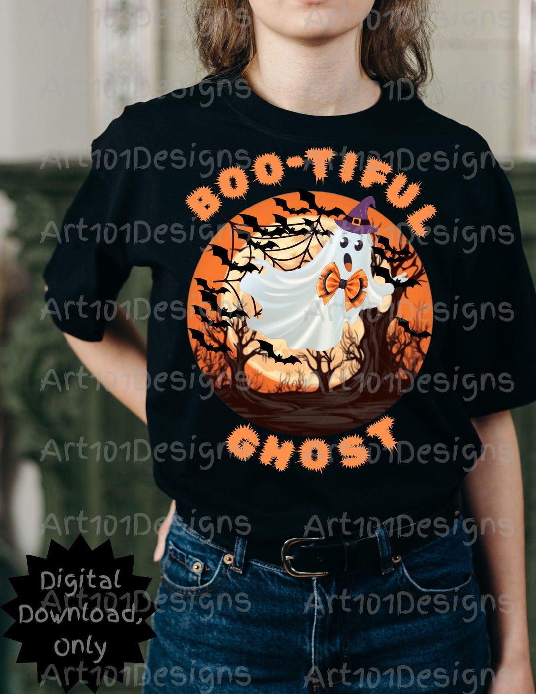 Boo-tiful Ghost Halloween Sublimation Png, Spooky Season Sublimation ...