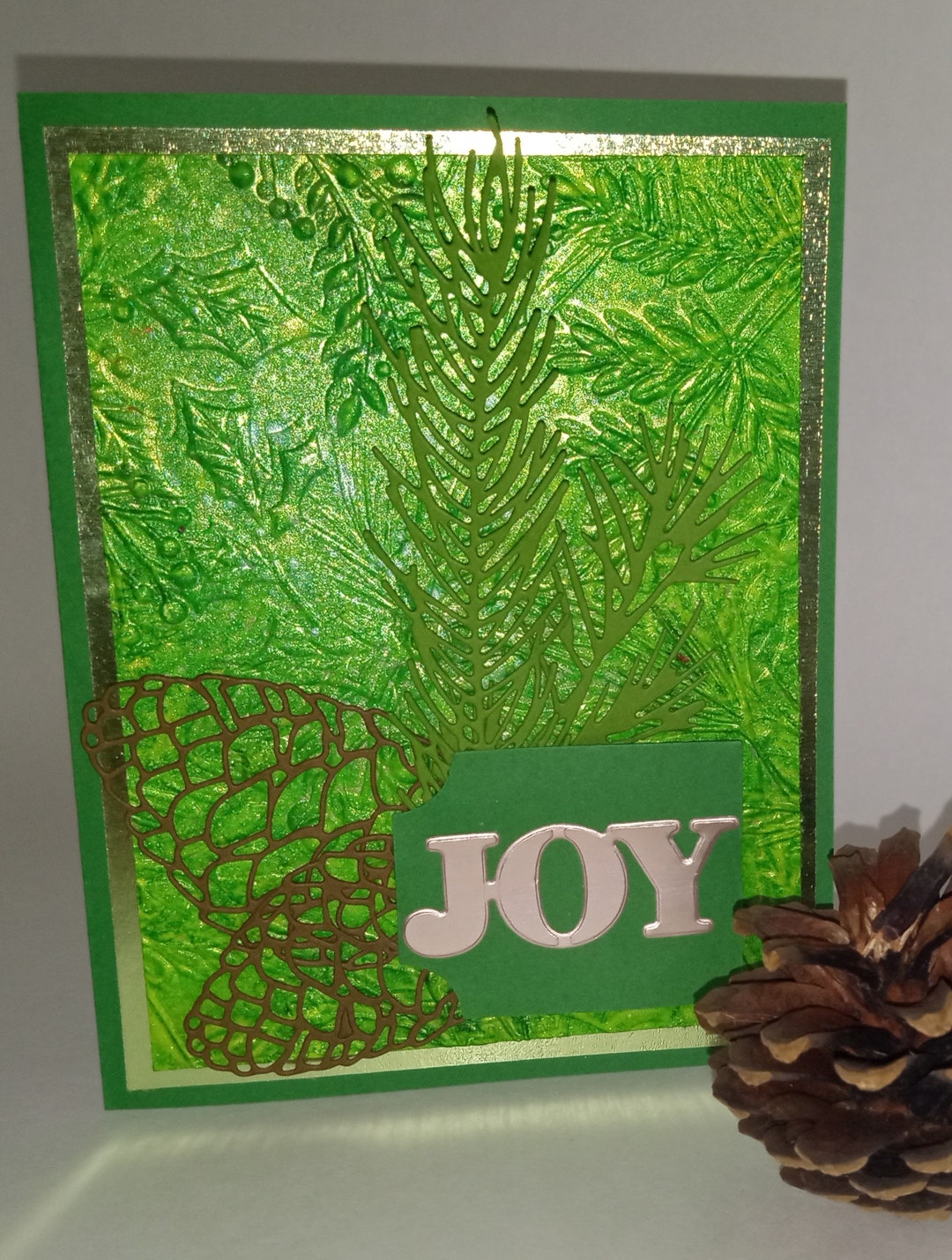 Green Leaf Embossed Handmade Card Nature Holiday Card - Etsy