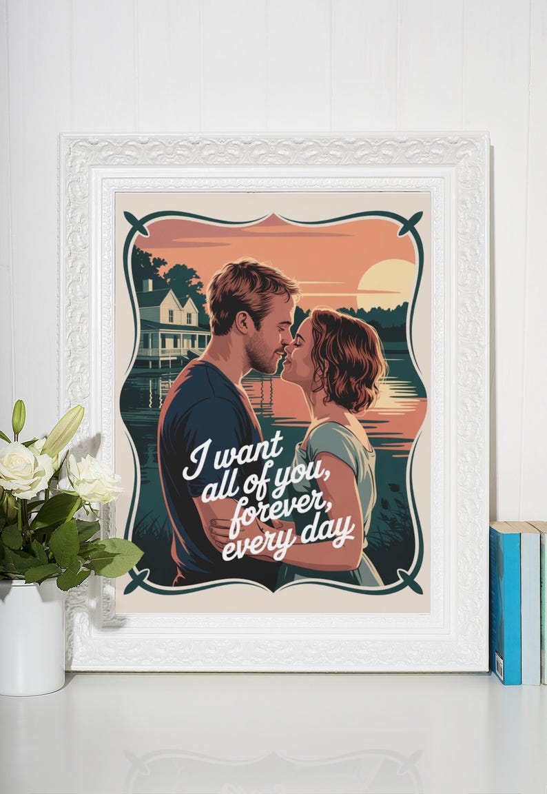 The Notebook Couple Art | Love Quote Digital Download | Romantic PNG ...