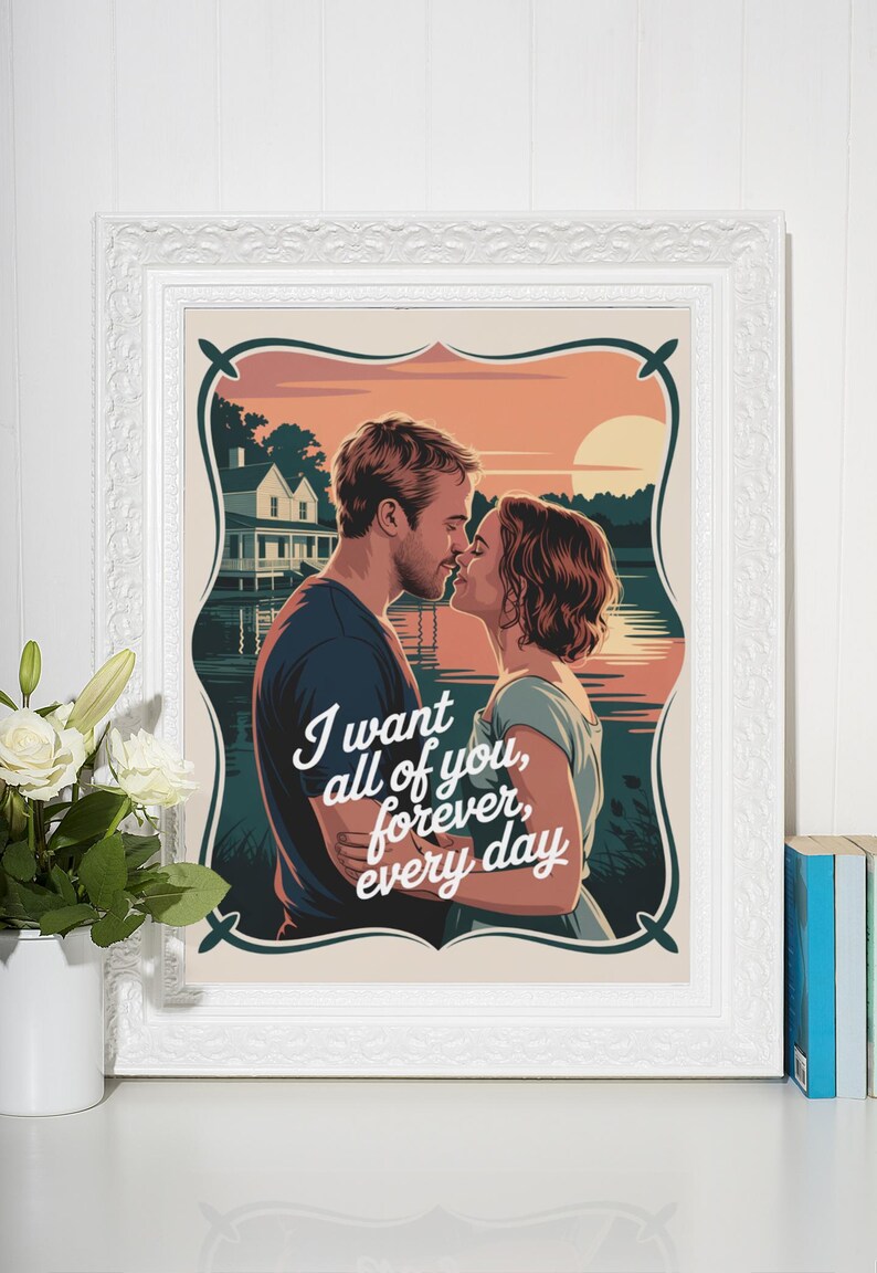The Notebook Art Download | Romantic Couple Printable | Digital Love ...