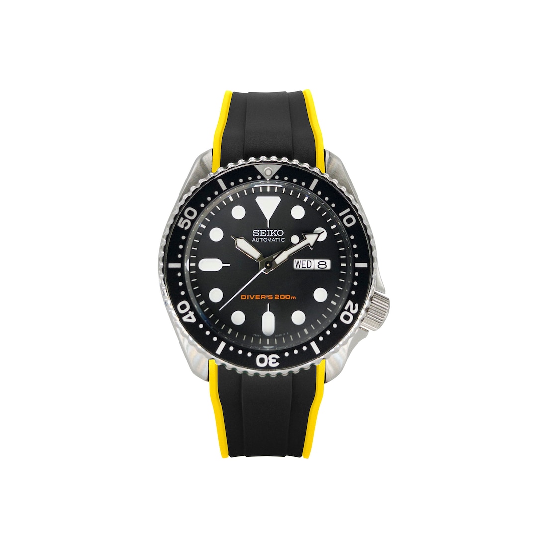 Dual Colour Strapxpro SX1A Rubber Strap for Seiko SKX Series (curved ...