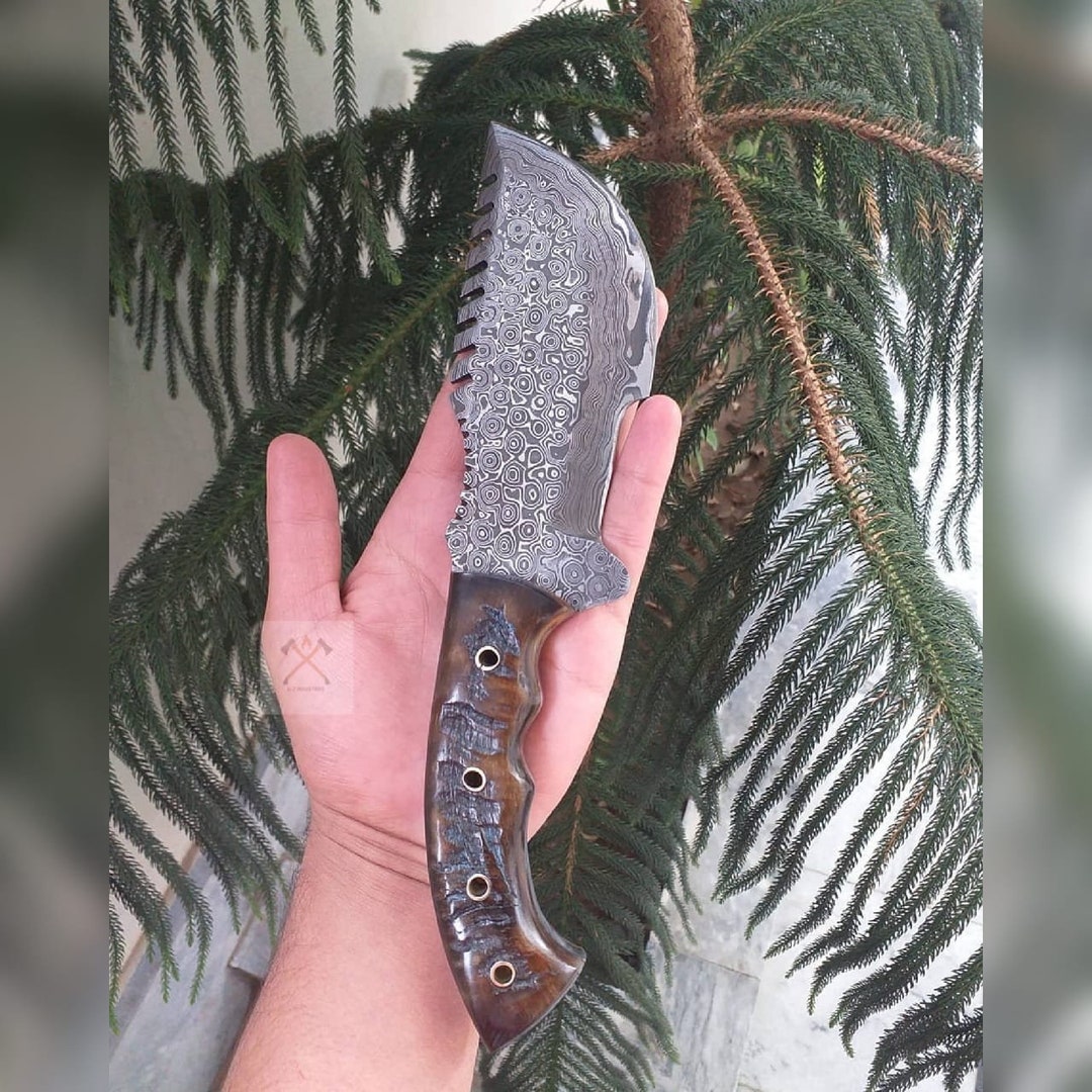 Custom Handmade Tracker Knife Camping Knife With Leather - Etsy
