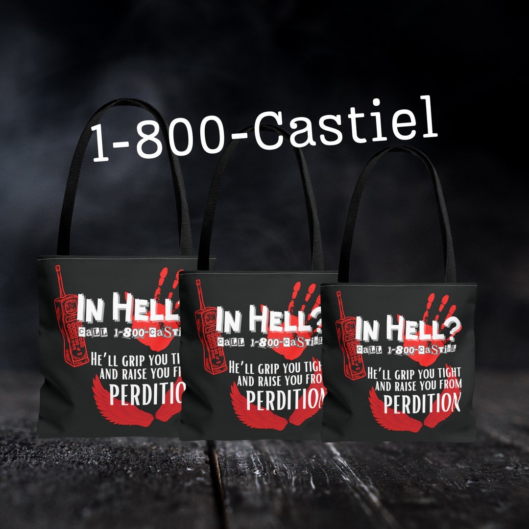 Supernatural Call Castiel to Raise You From Perdition Tote Bag the ...