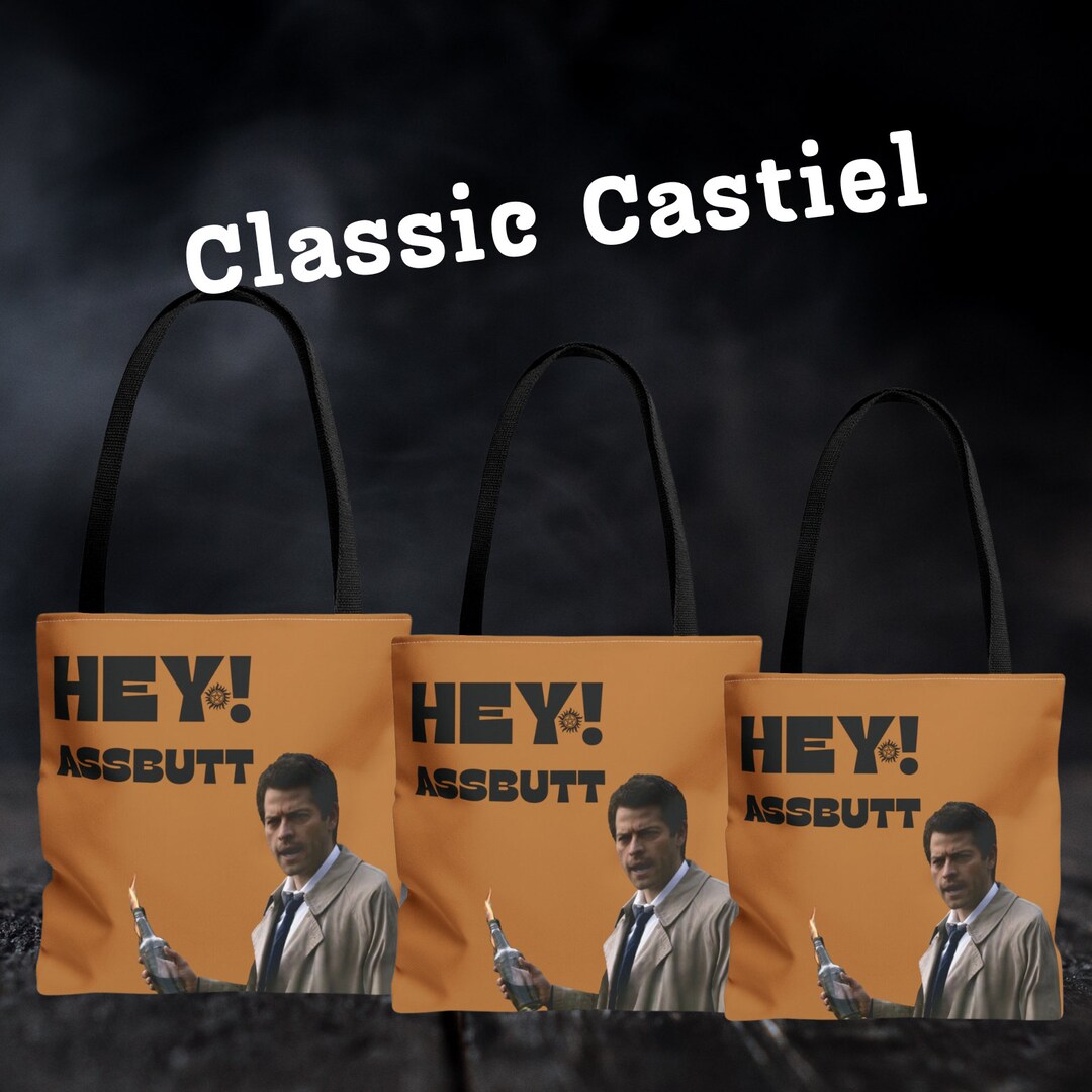 Supernatural Castiel HEY Assbutt Tote Bag the Winchesters Moose ...