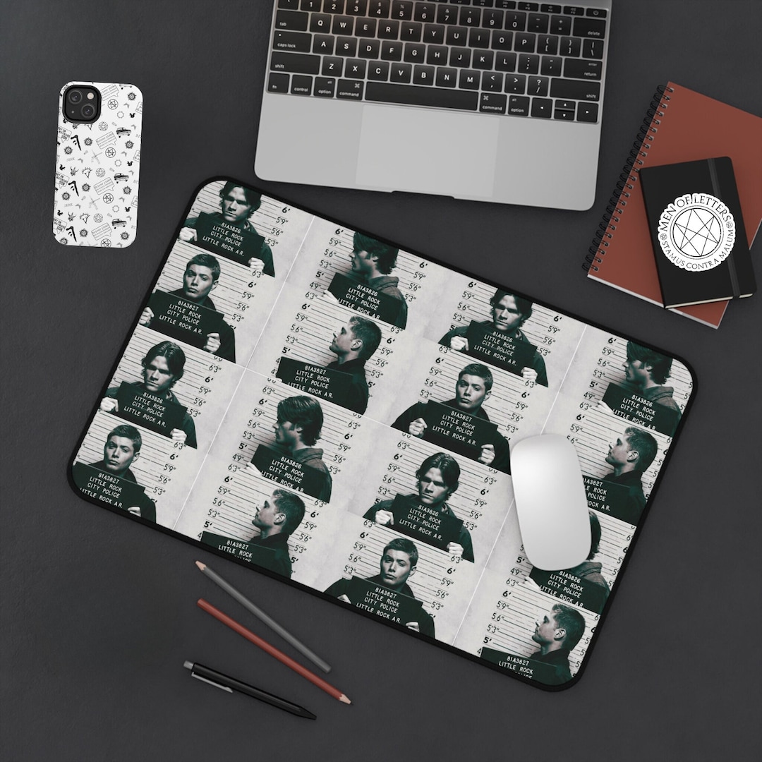 Supernatural Sam and Dean Mugshot 12"x18" Desk Mat Supernatural ...