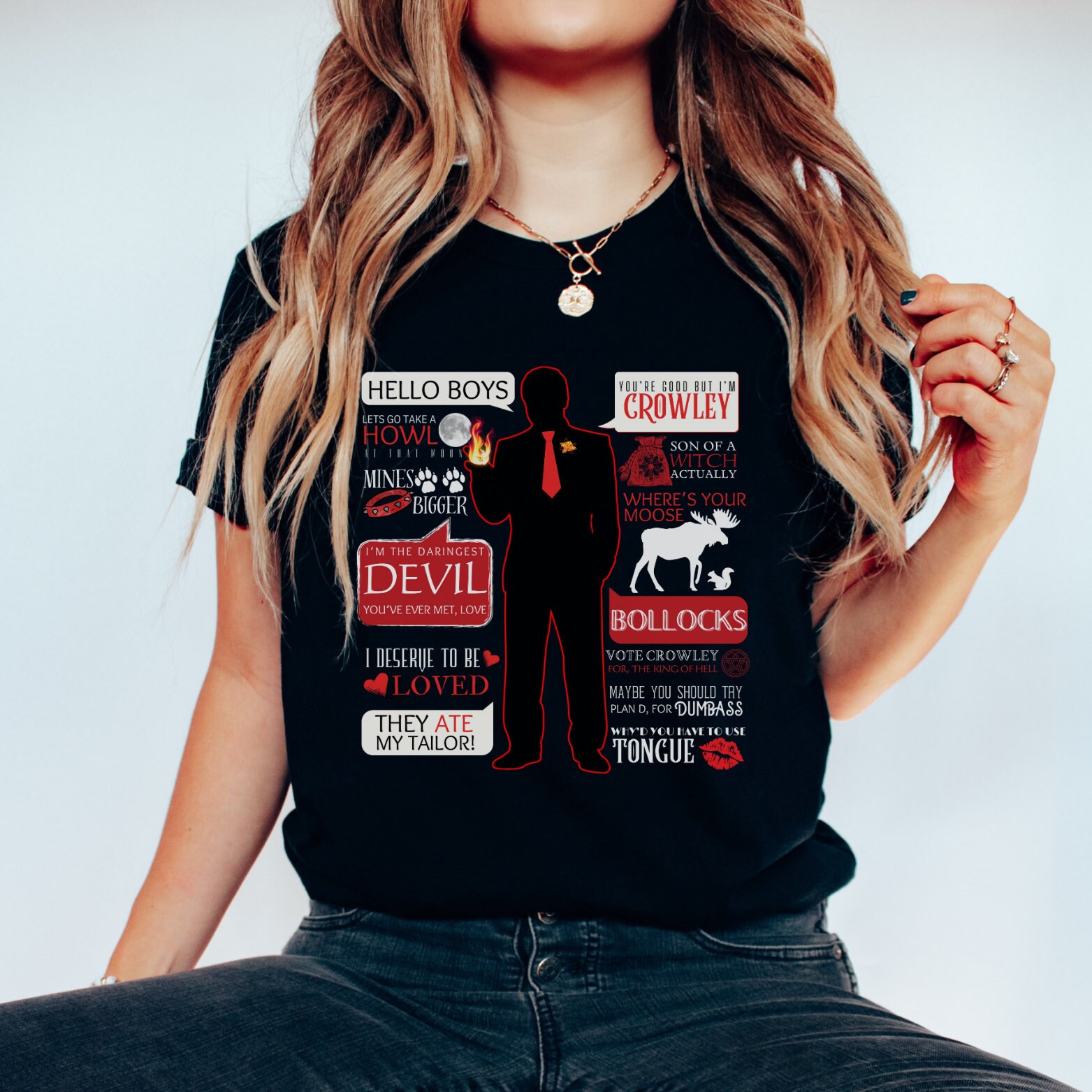 Supernatural Crowley Hello Boys Shirt, the Winchesters, Moose ...