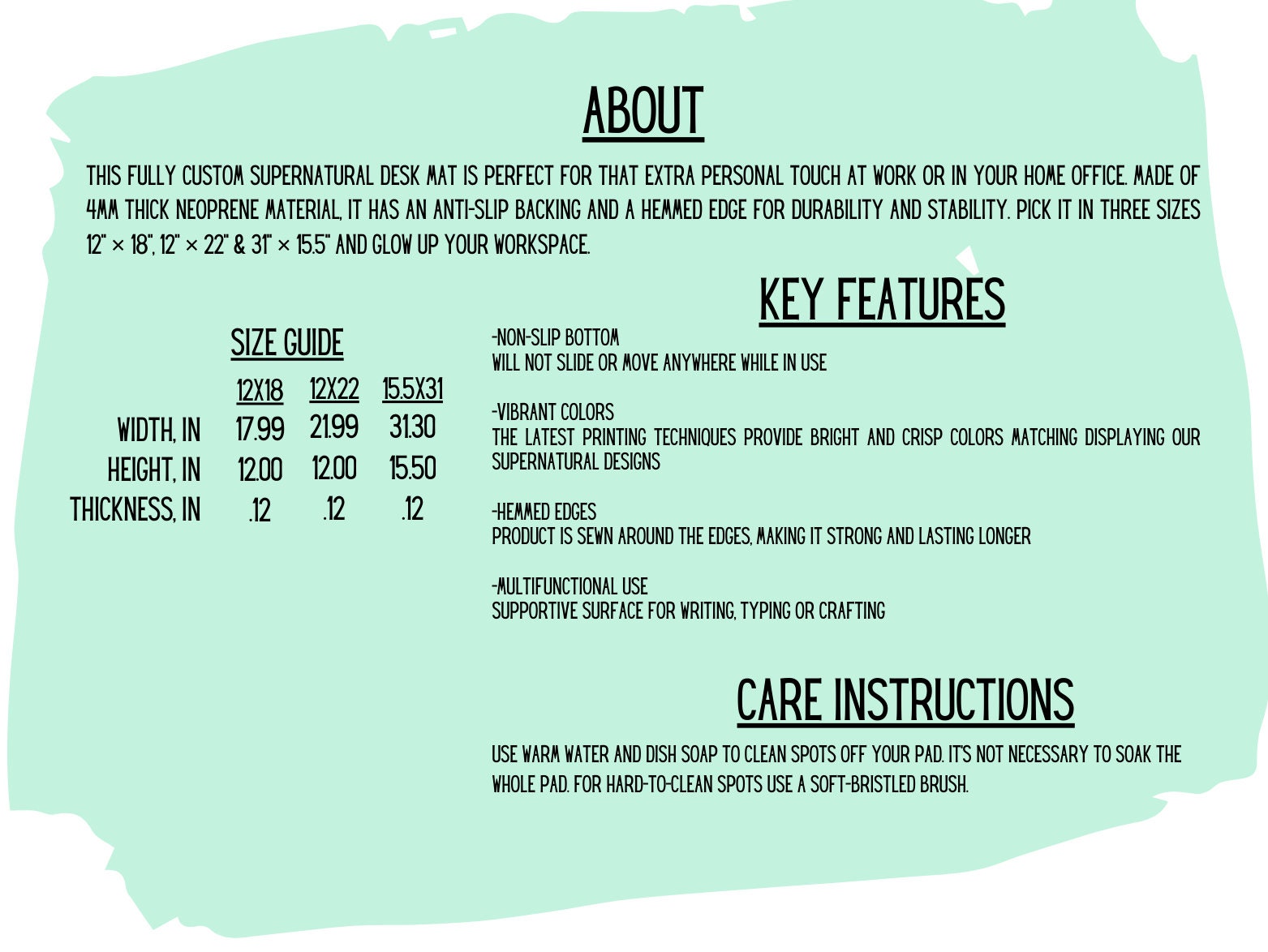 Supernatural 1 Fan 12x18 Desk Mat Supernatural Mousepad Moose ...