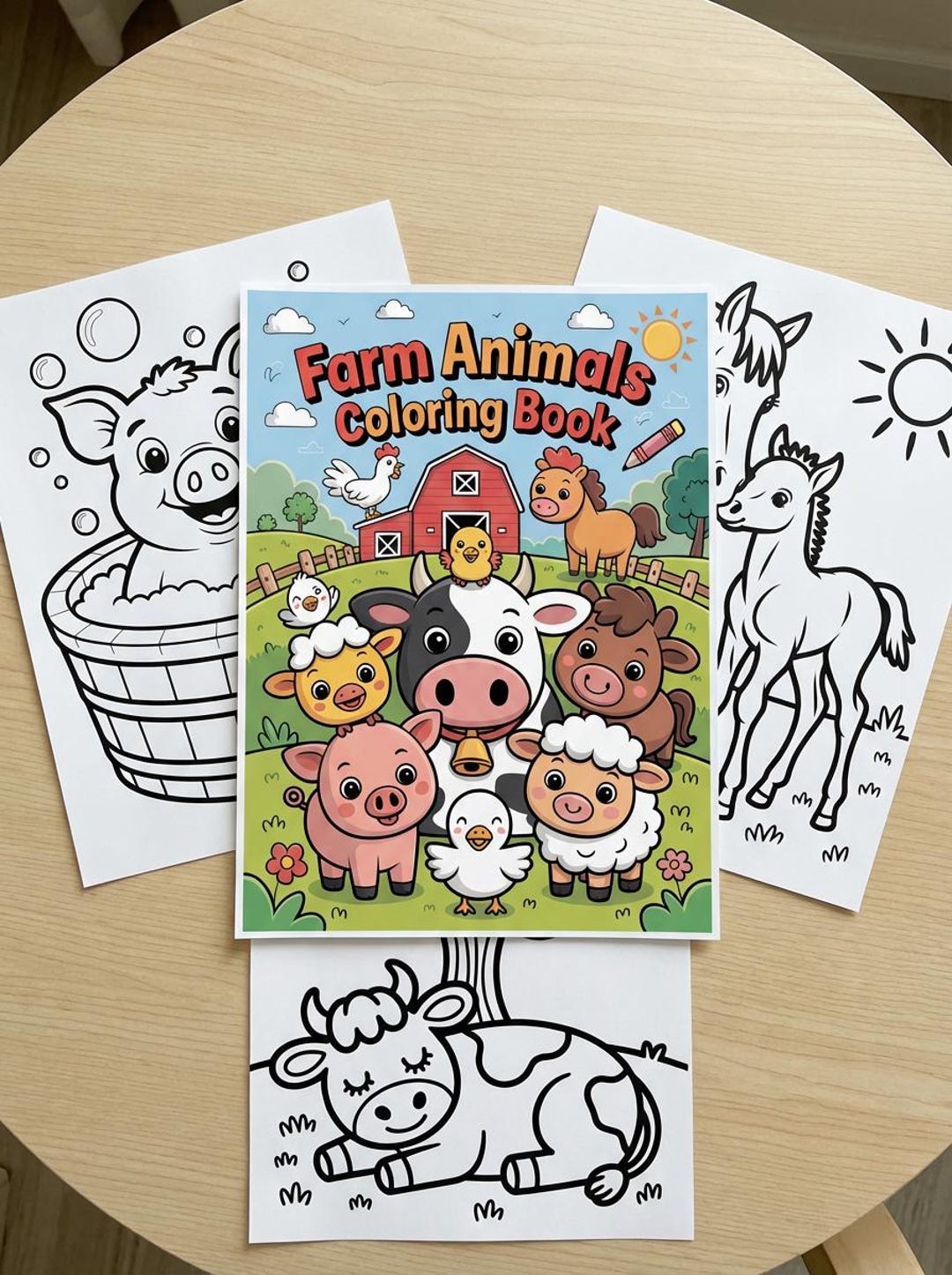 Farm Animals Coloring Book, 50 Printable Pages (digital Download) - Etsy