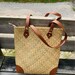 Straw Tote Bag Brown Strap - Etsy