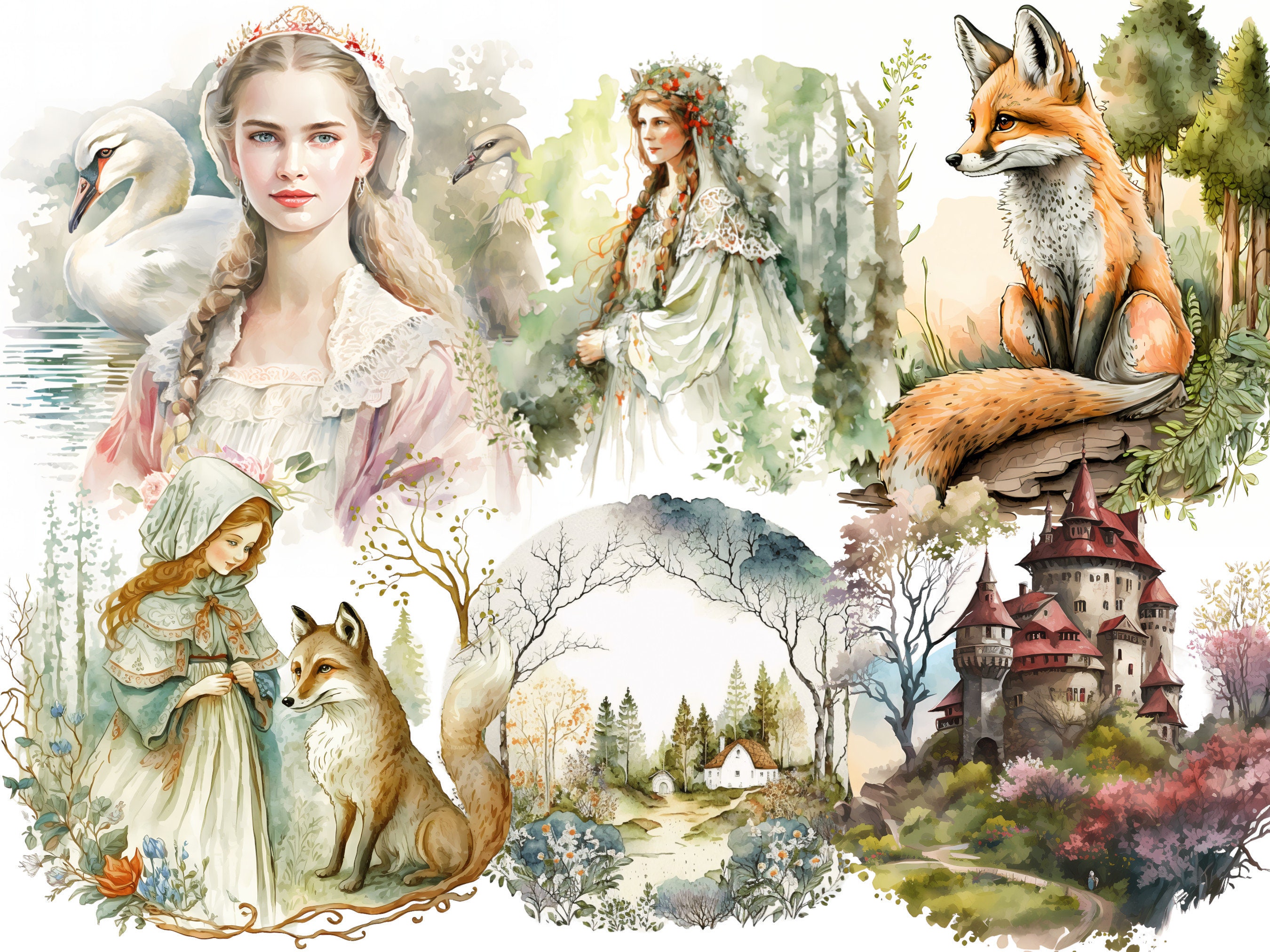 Fairytale Magical Fantasy Clipart Bundle, Clipart for Commercial and ...