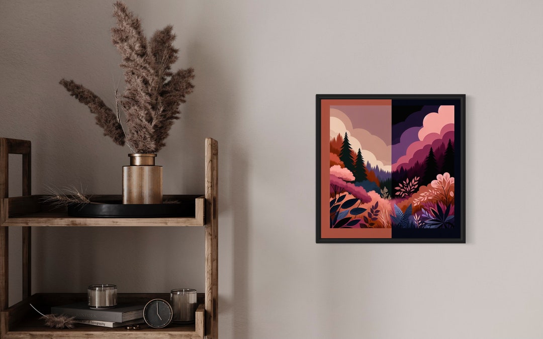 Dual Dusk: A Diptych Forest Landscape Contemporary Fine Art Limited ...