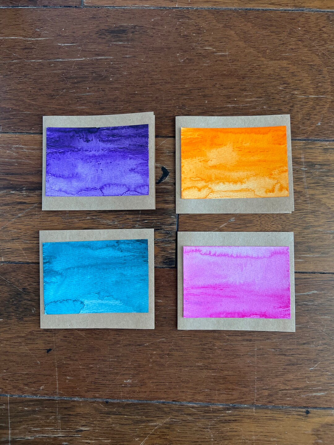 Tiny Watercolor Notecards, Set of 4 - Etsy