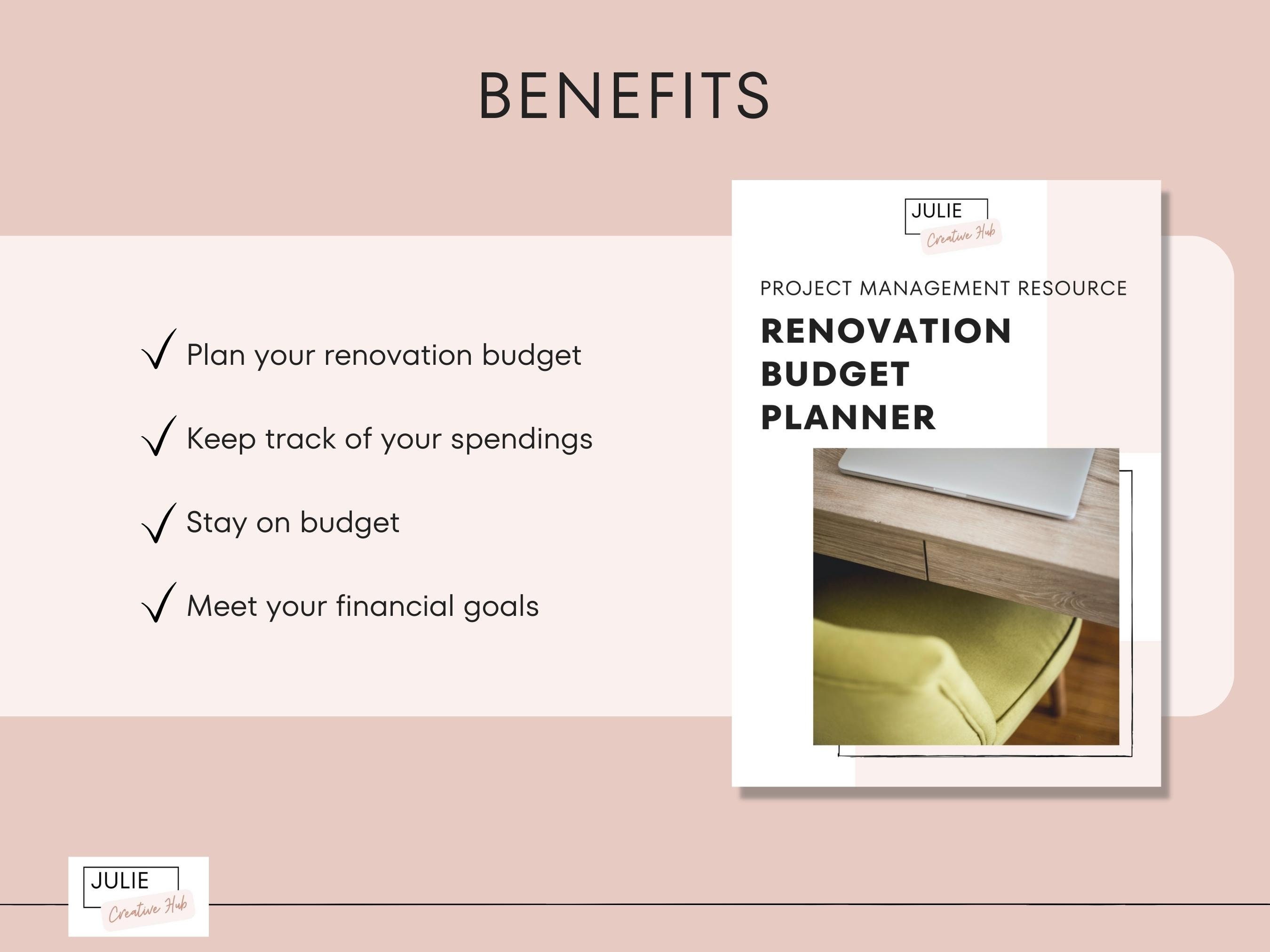 Renovation Budget Planner I Project Management Tool - Etsy