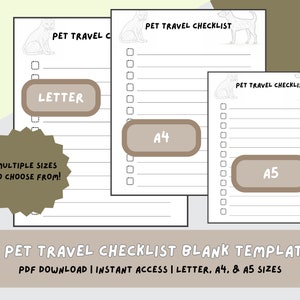 Printable Pet Travel Checklist - Pet Travel Essentials - Perfect for ...