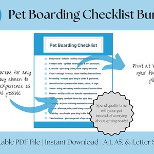 Printable Pet Boarding Checklist - Complete Dog Boarding Essentials ...