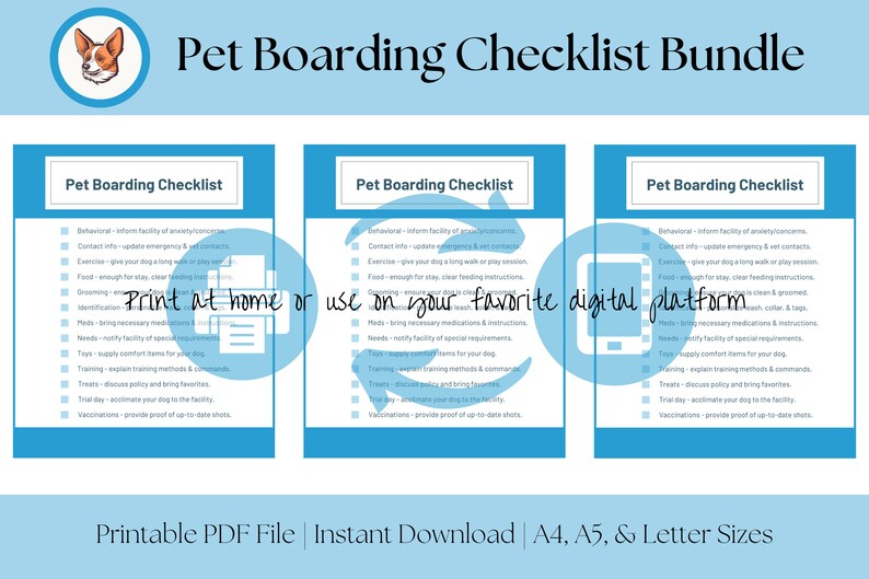 Printable Pet Boarding Checklist - Complete Dog Boarding Essentials ...