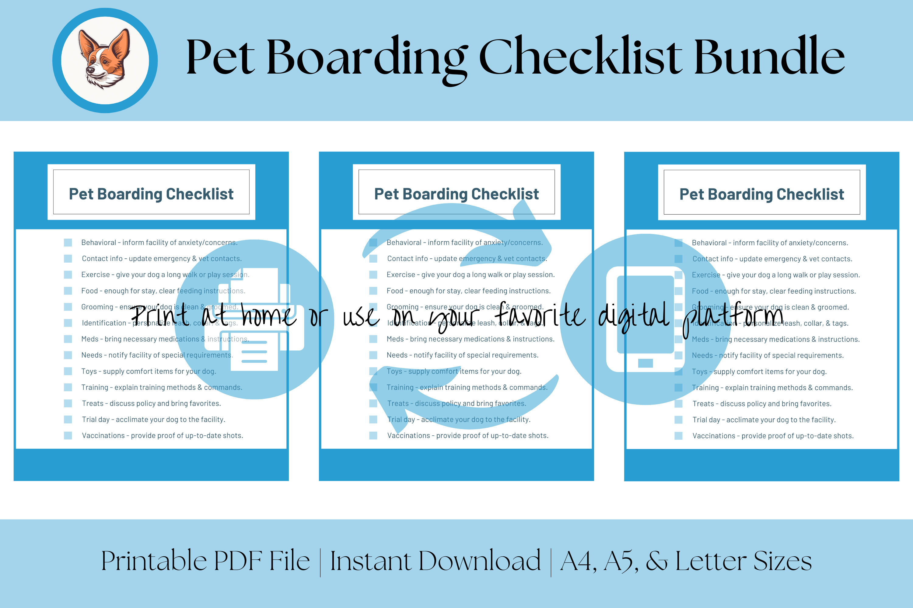 Printable Pet Boarding Checklist - Complete Dog Boarding Essentials ...