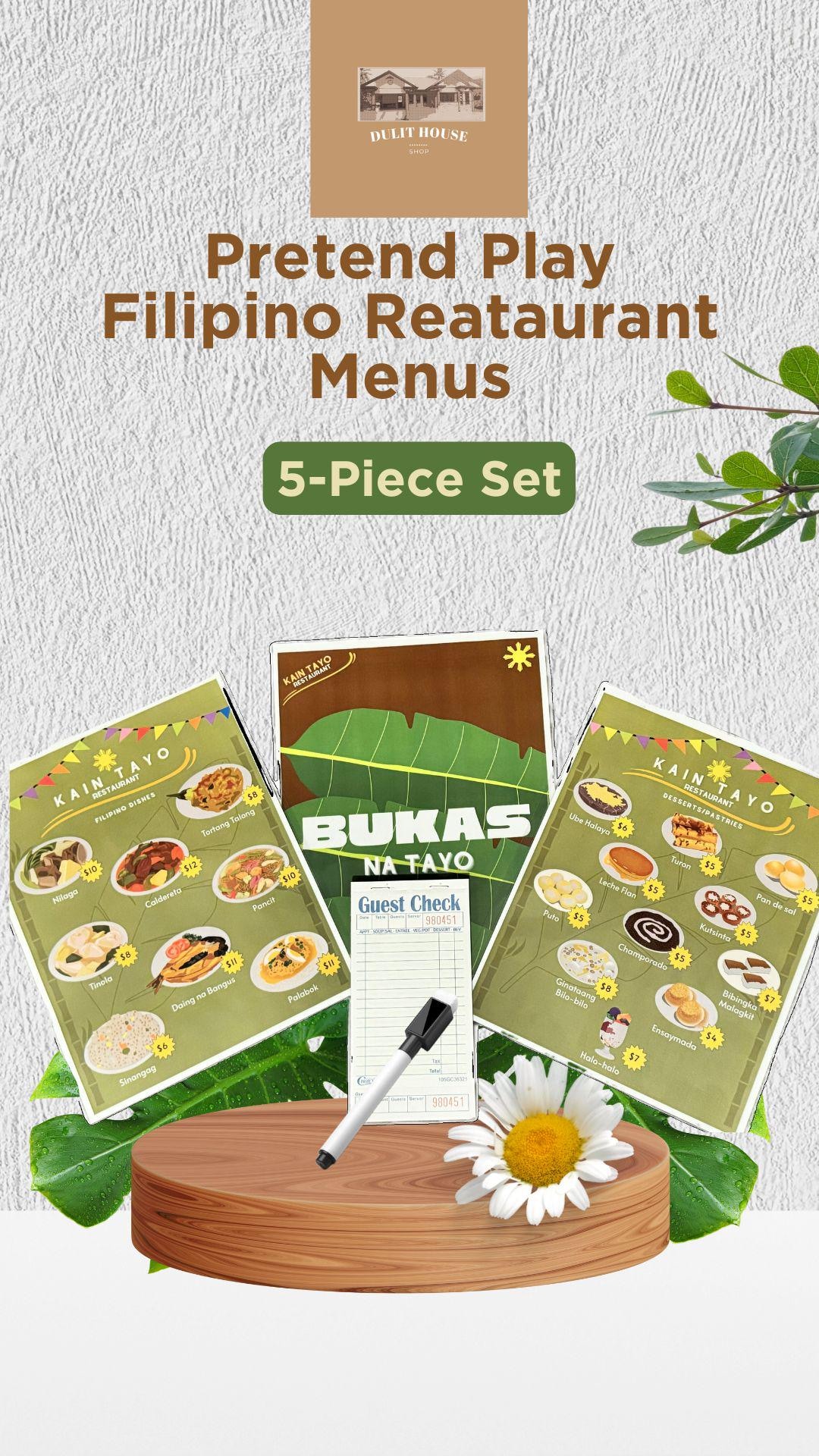 Kain Tayo (let's Eat) -filipino Pretend Play Laminated Menus- Cultural ...