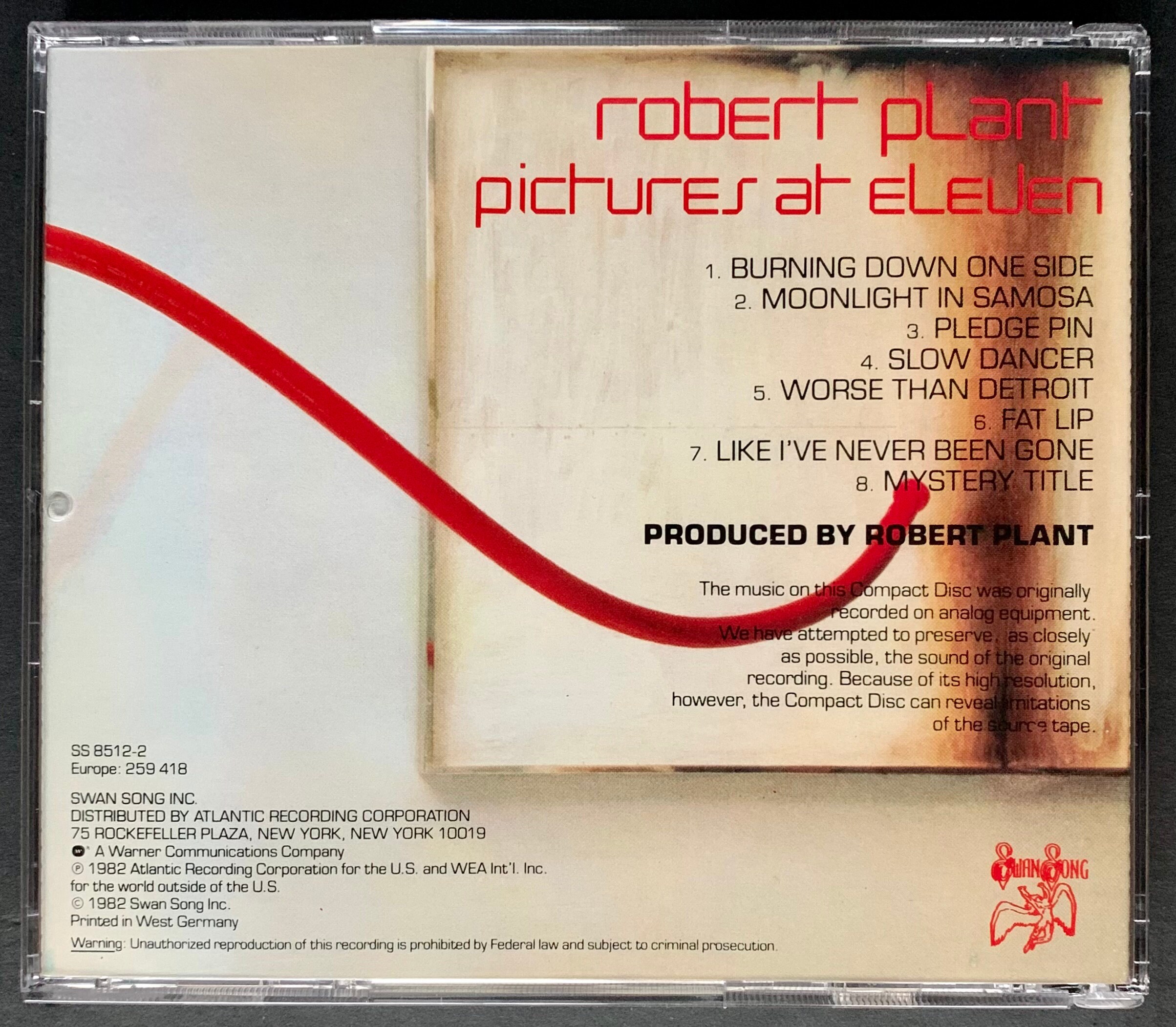 Robert Plant 1982 Pictures at Eleven Album REISSUE CD - Etsy