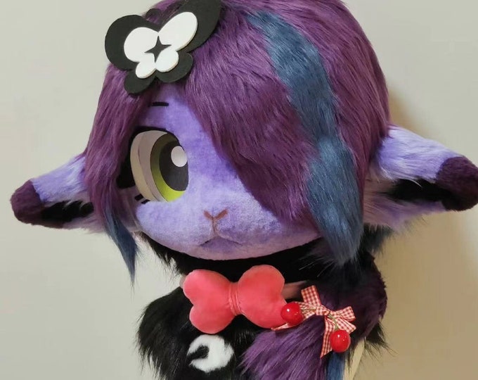 Kemono Fursuit Cute Purple Dreamy Lamb Fursuit Head Japanese Style ...