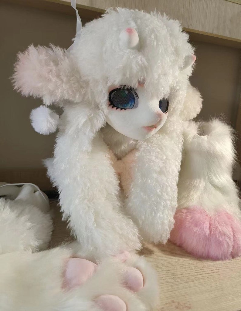 Kigurumi Fursuit Head Furry Sheep Cute Gift for Girlfriend Cosplay ...