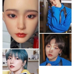 1:1 Life-size Figures With Imitation Makeup Silicone Head Cosplay Hair ...