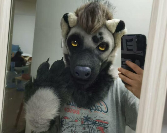 Limited Time Special Realistic Hyena Dog Fursuit Head+claws+tail Spot ...