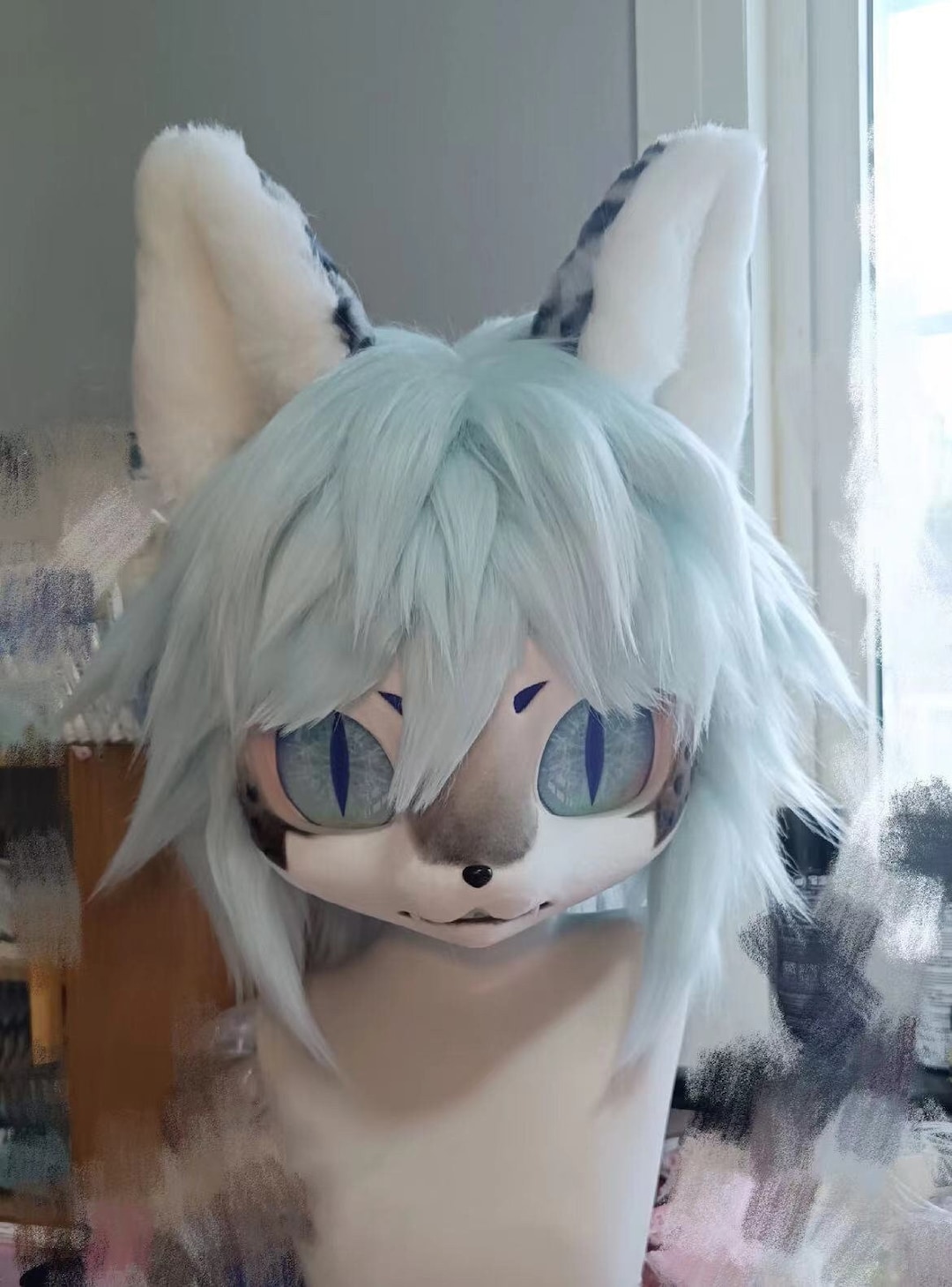 Kemono&kig Fursuit Mint Leopard Wolf Fursuit Head Japanese Style ...