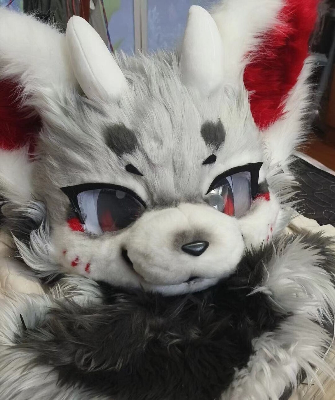 Kemono Fursuit Cute Gray Dragon Fursuit Head Japanese Style Fantasy ...