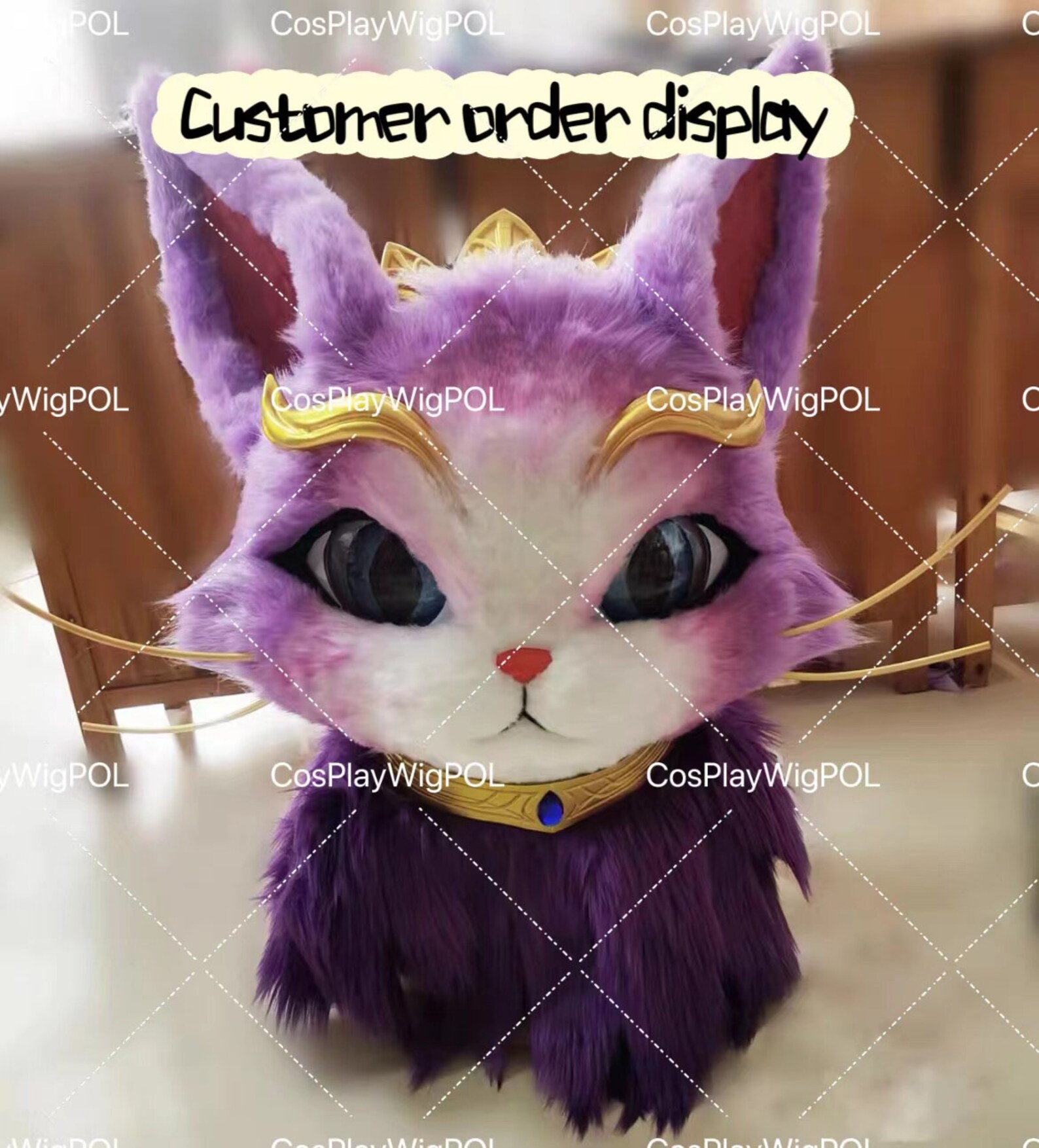 Cosplay LOL Yuumi the Magical Cat Furry Fursuit Head, Fursuit Head ...