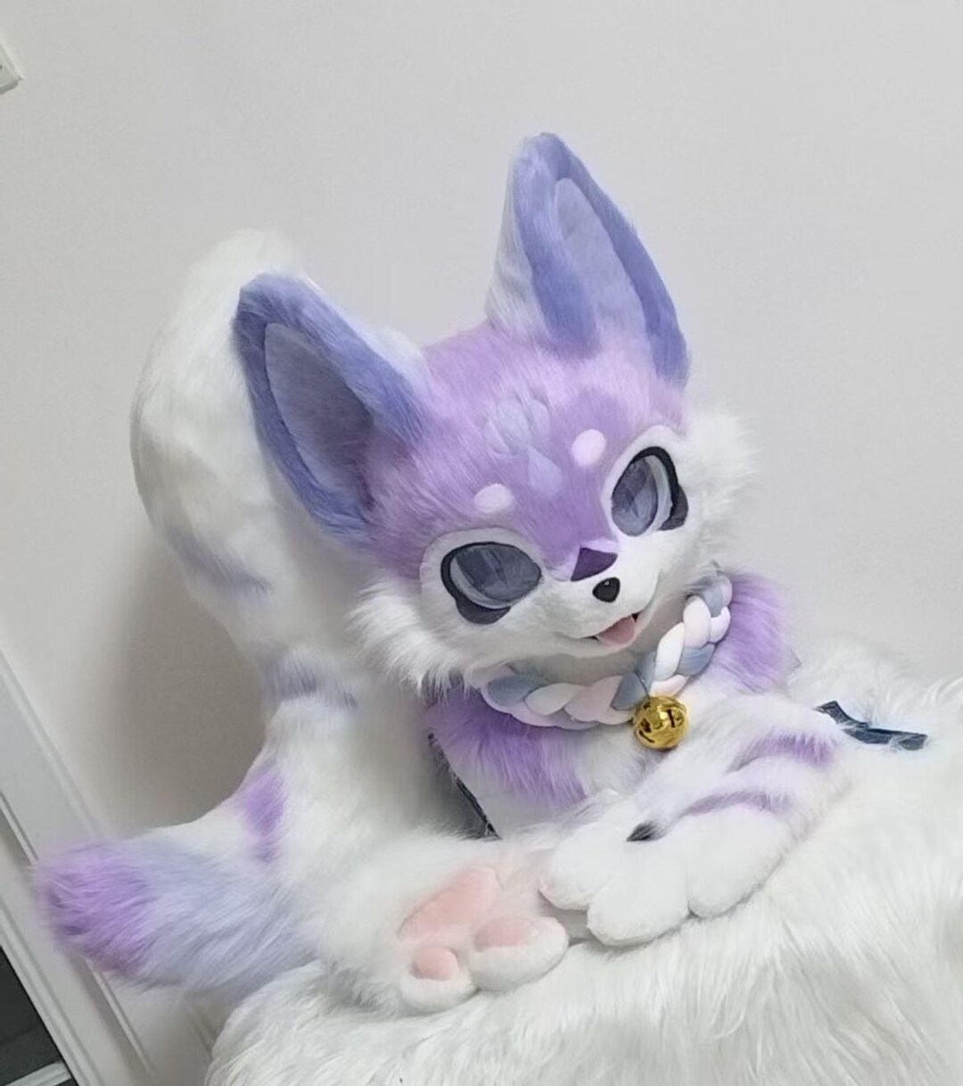Purple Fox Kemono Fursuit Head Japanese Style Fantasy Creatures Fursuit ...