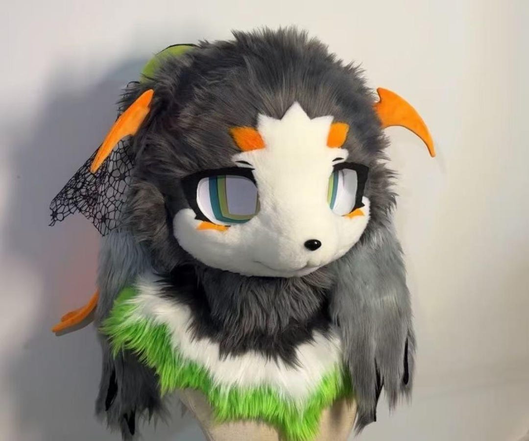 Kemono Fursuit Ghost Lop Rabbit Bunny Fursuit Head Japanese Style ...