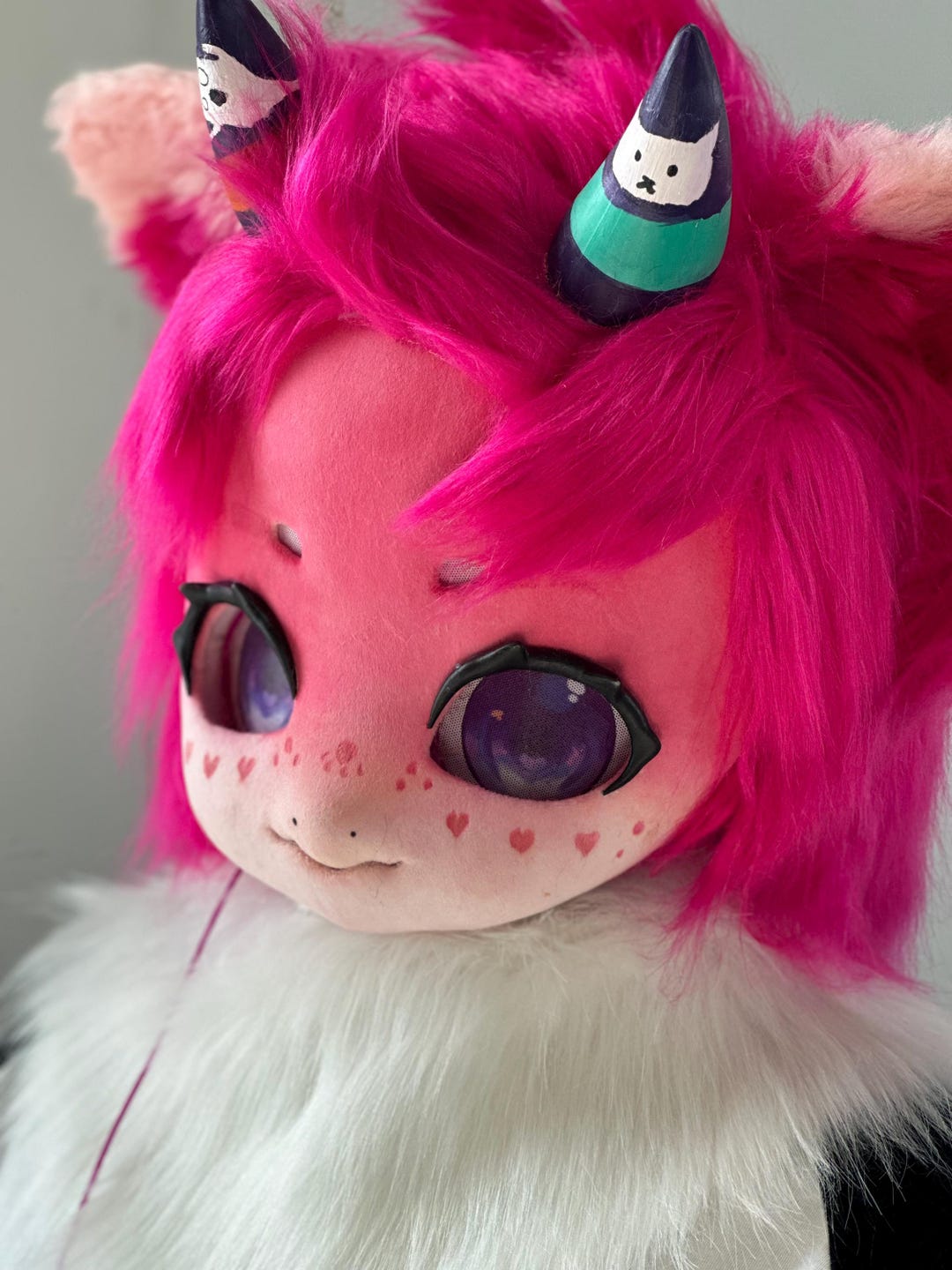 Kigurumi Fursuit Head Furry Glowing Eyes Pink Dragon Baby Gift for ...