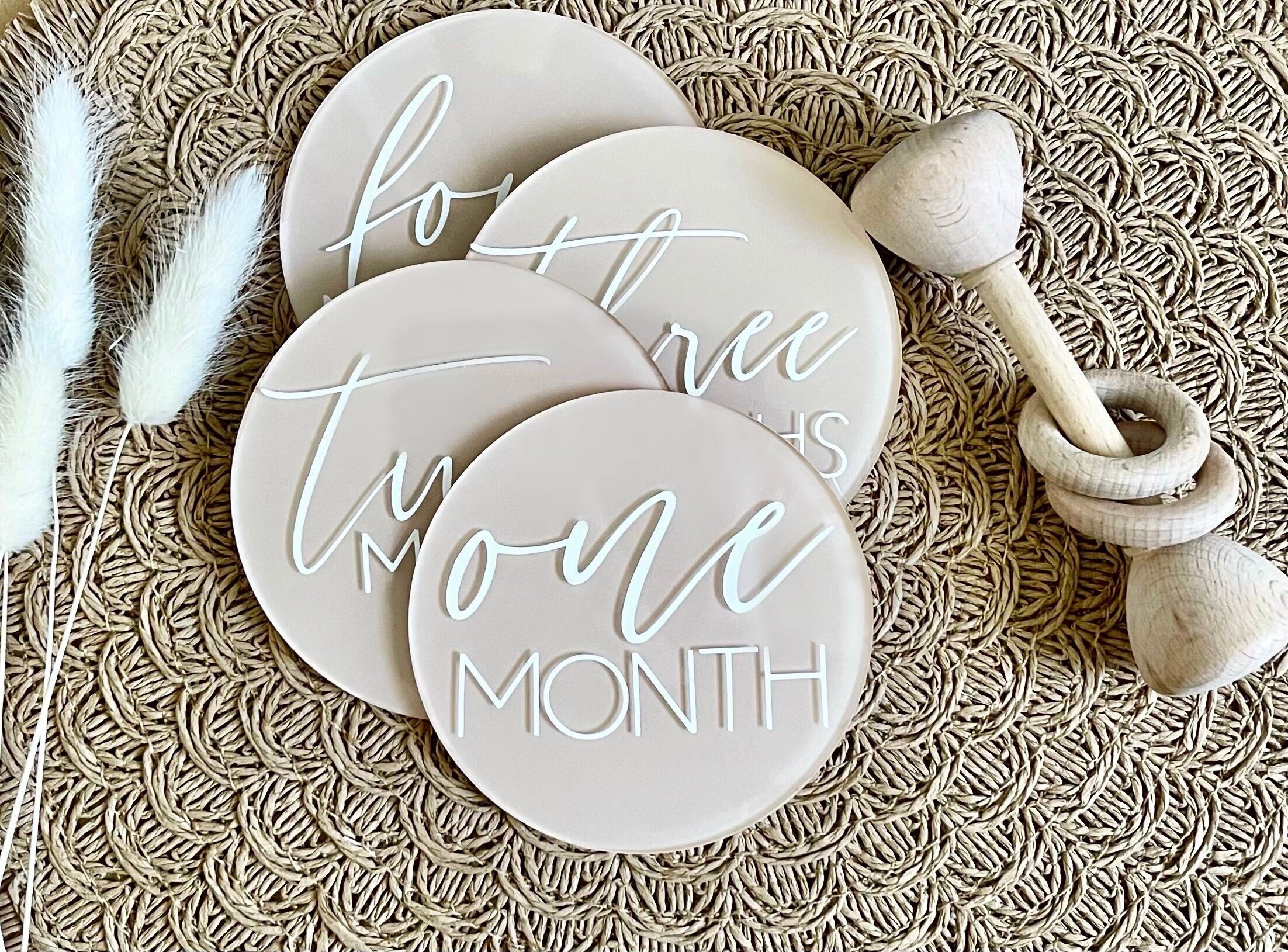 Monthly Milestone Marker Acrylic Month Sign Milestone Disc Gender ...