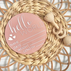 Acrylic Birth Announcement Sign Welcome Baby Sign Custom Birth Stats ...