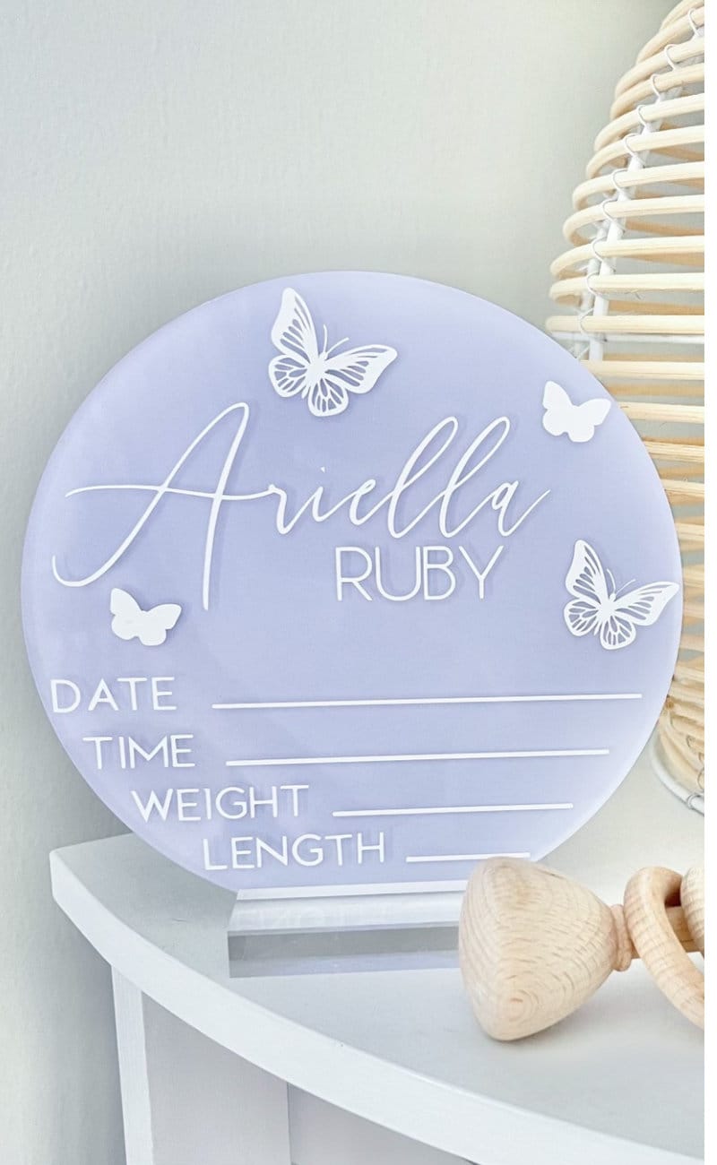Acrylic Birth Announcement Sign Baby Stats Sign Custom Baby - Etsy