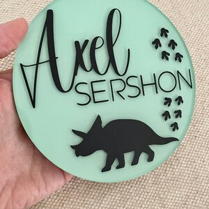Personalized Baby Name Sign Dino Nursery Decor Sign Baby Arrival ...