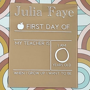 Custom Back to School Sign Acrylic Reusable First Day of School Sign ...