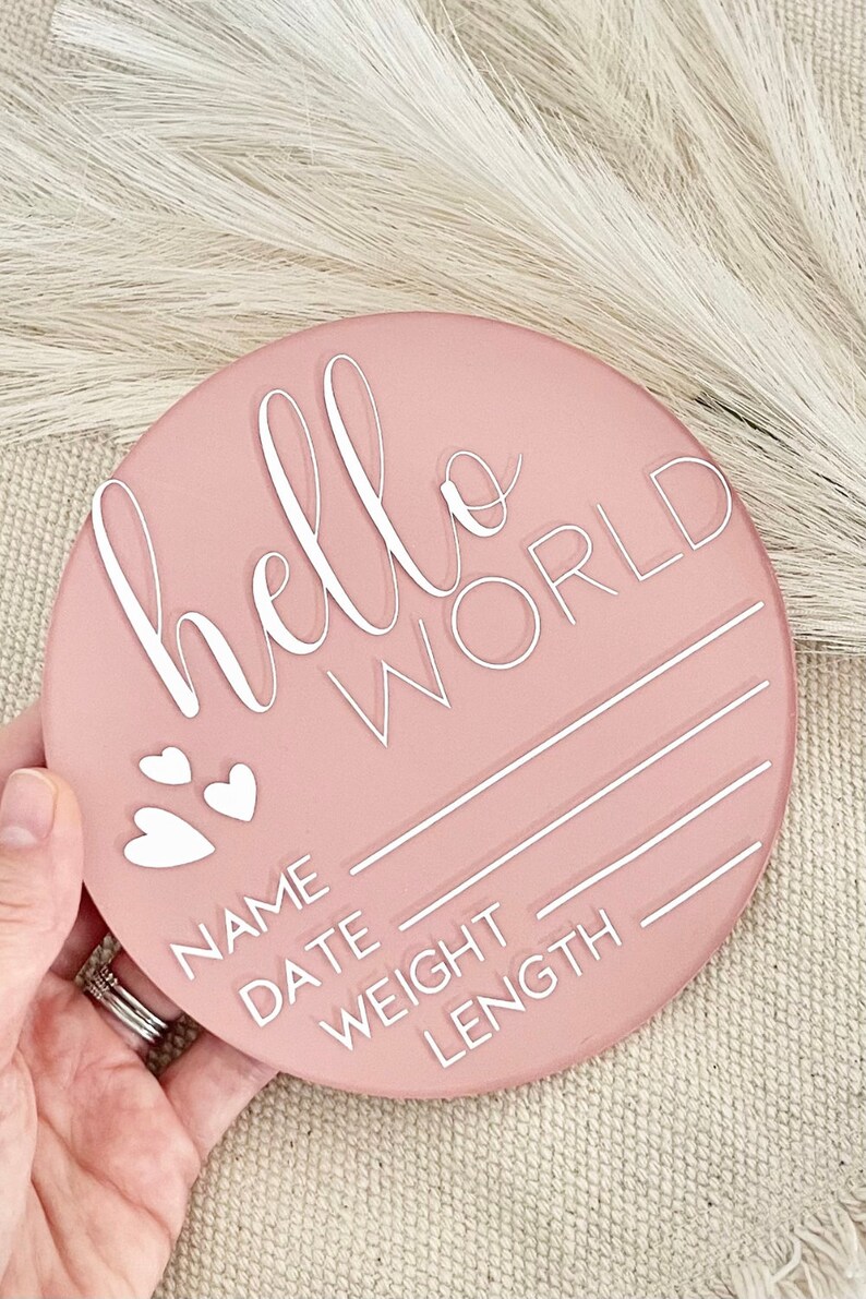 Acrylic Birth Announcement Sign Welcome Baby Sign Custom Birth - Etsy