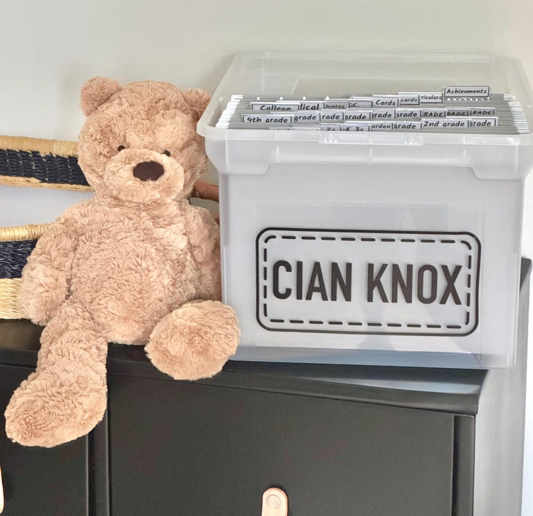 Kids Memory Box Kids File Box Baby Keepsake Storage School Art ...