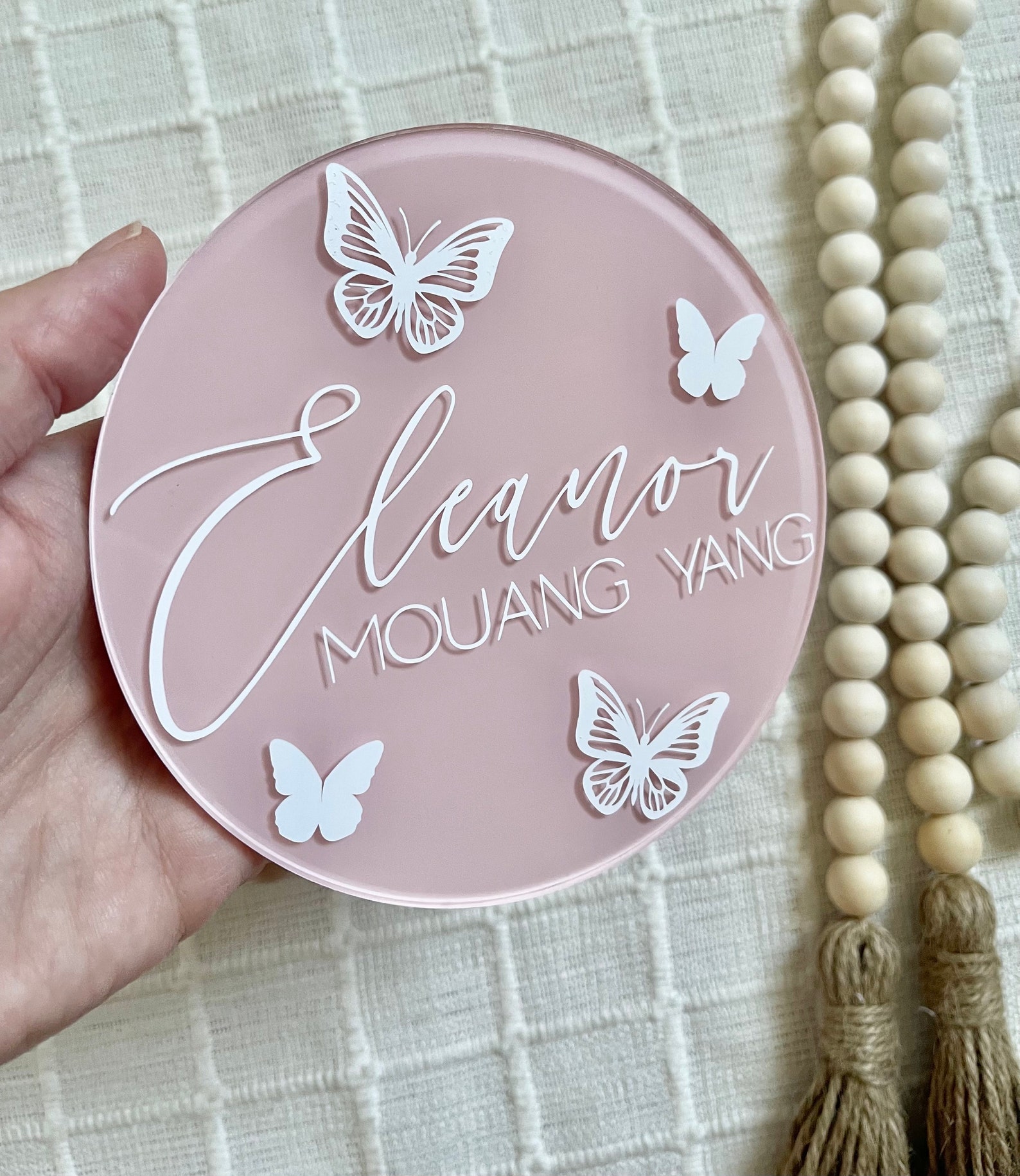 Acrylic Butterfly Sign Baby Girl Announcement Sign Baby Name Sign Light ...